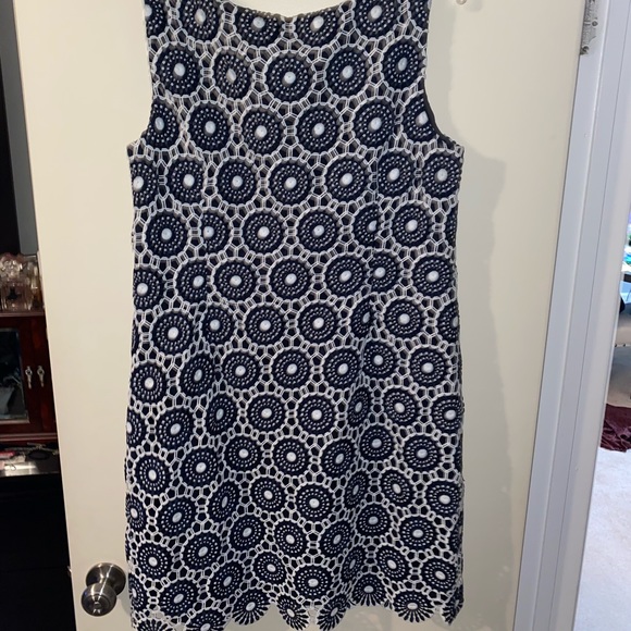 Talbots | Dresses | Talbots Sleeveless Navy White Lace Cocktail Dress 6 | Poshmark